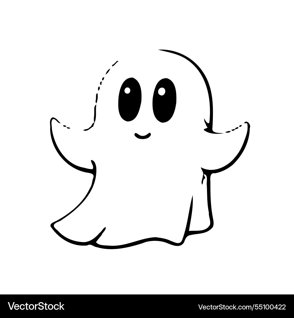 Cute cartoon ghost for halloween Royalty Free Vector Image