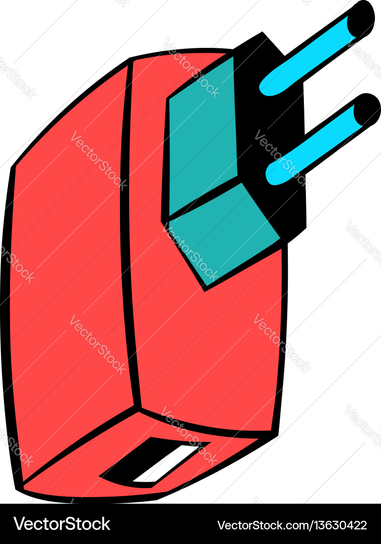 Electric power adapter icon cartoon Royalty Free Vector