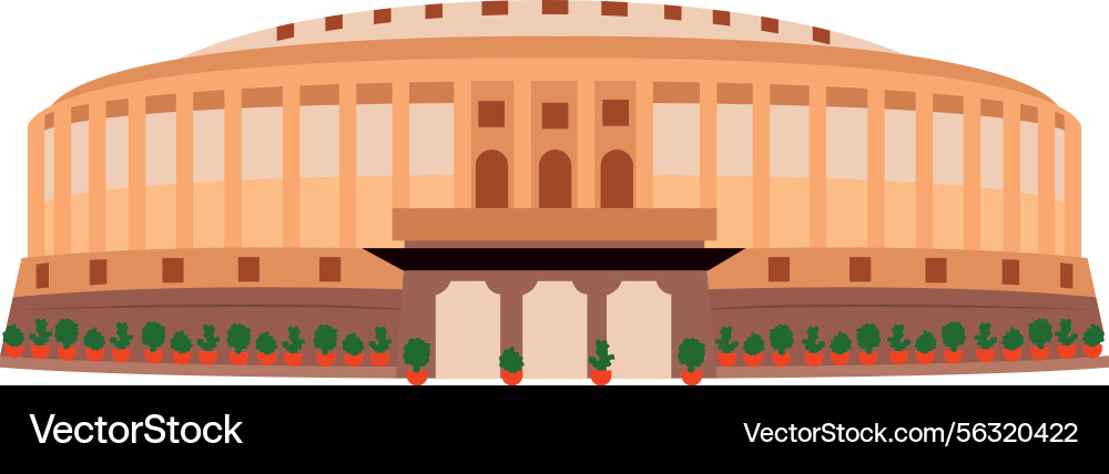 Indian parliament design traditional Royalty Free Vector