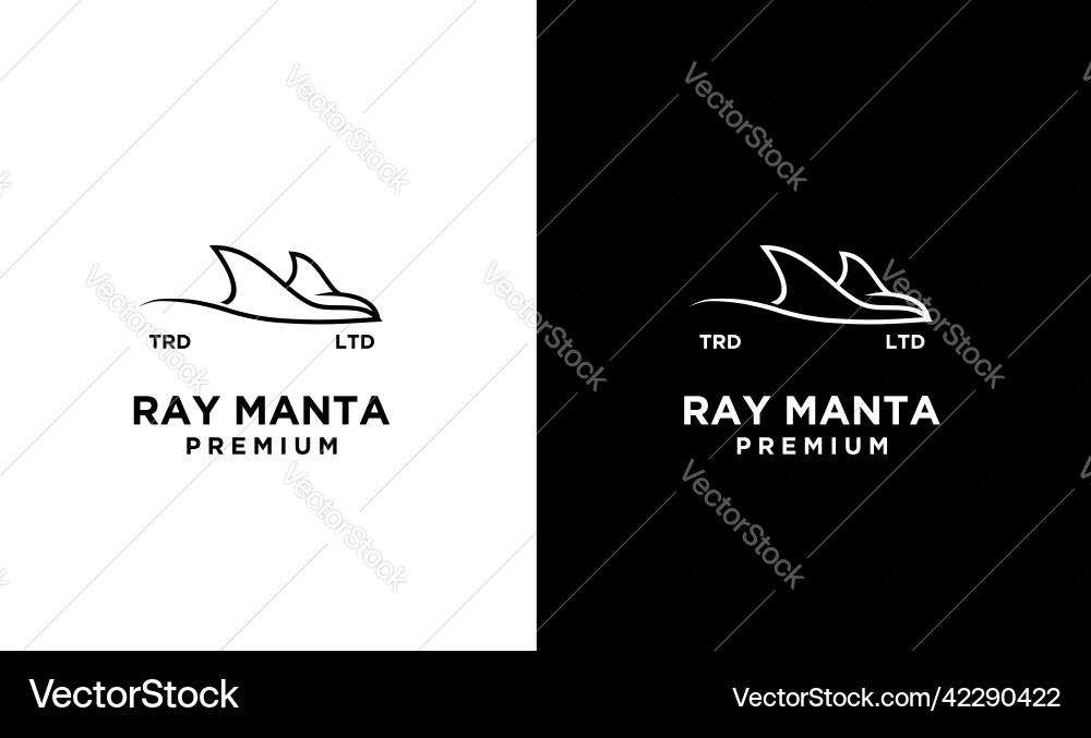 Manta ray black line logo Royalty Free Vector Image