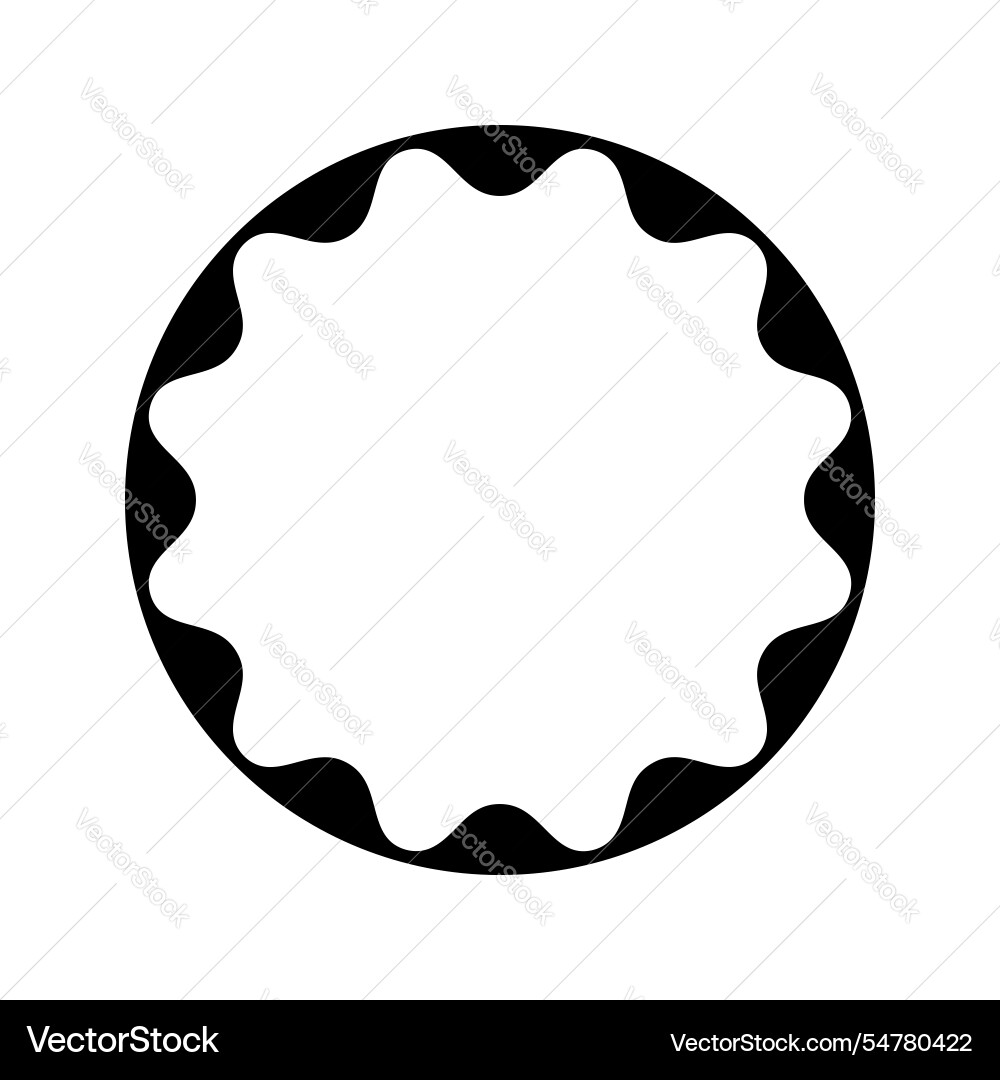 Round frame with wavy inner borders circle Vector Image