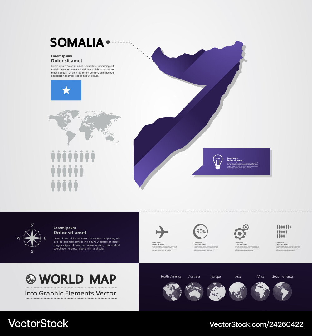 Somalia map Royalty Free Vector Image - VectorStock
