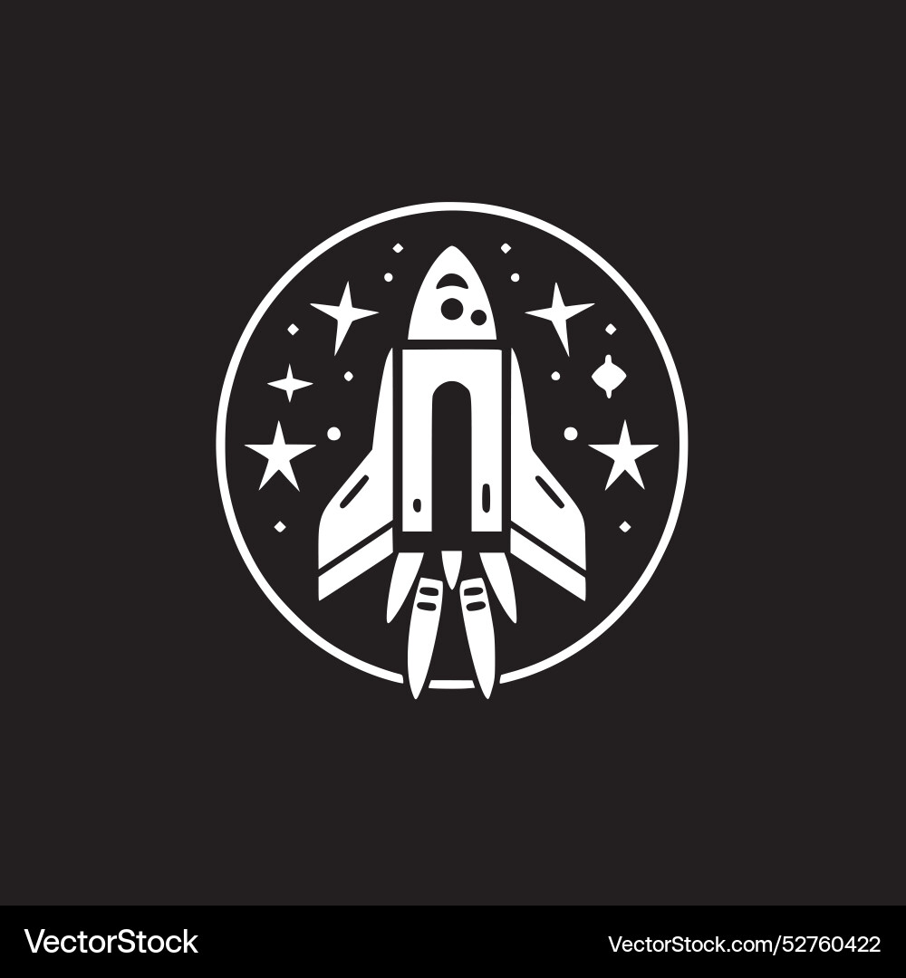 Space - minimalist and flat logo Royalty Free Vector Image