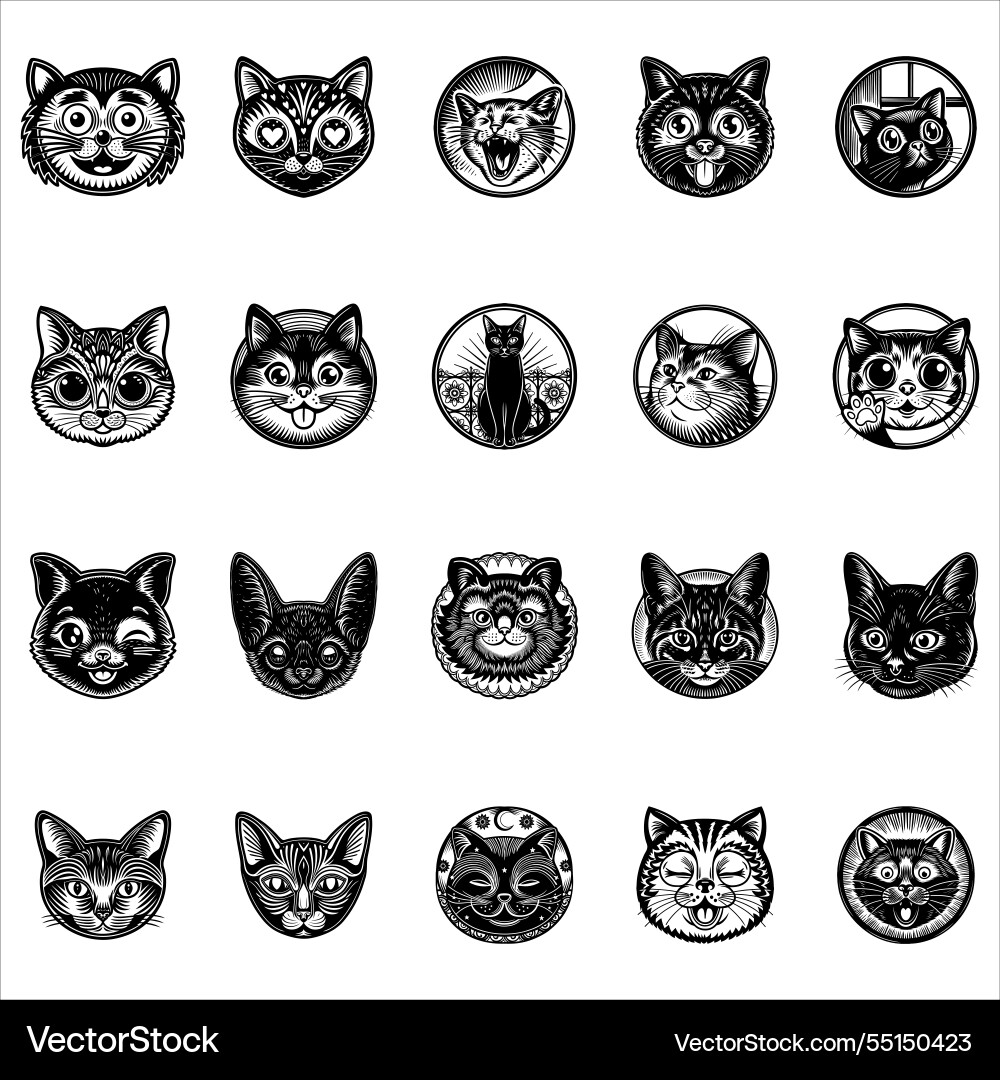 Cute cat face Royalty Free Vector Image - VectorStock