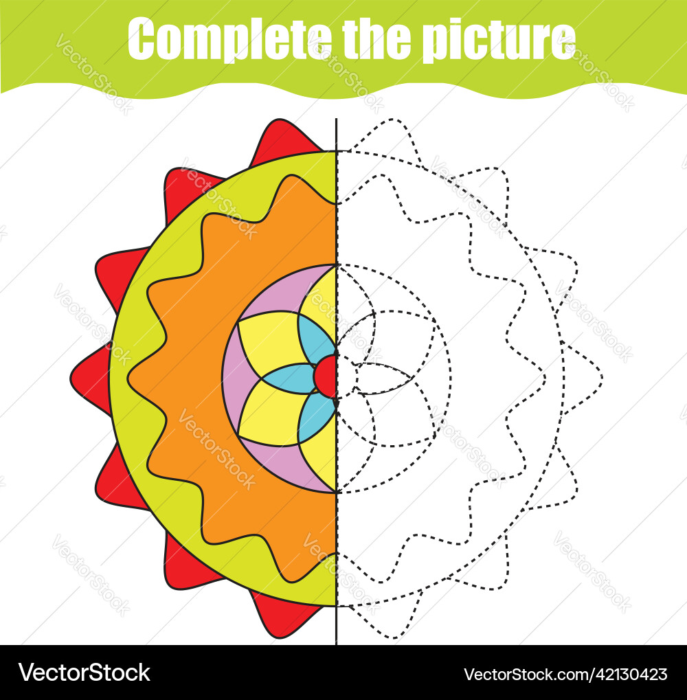 Drawing activity for kids complete symmetry Vector Image