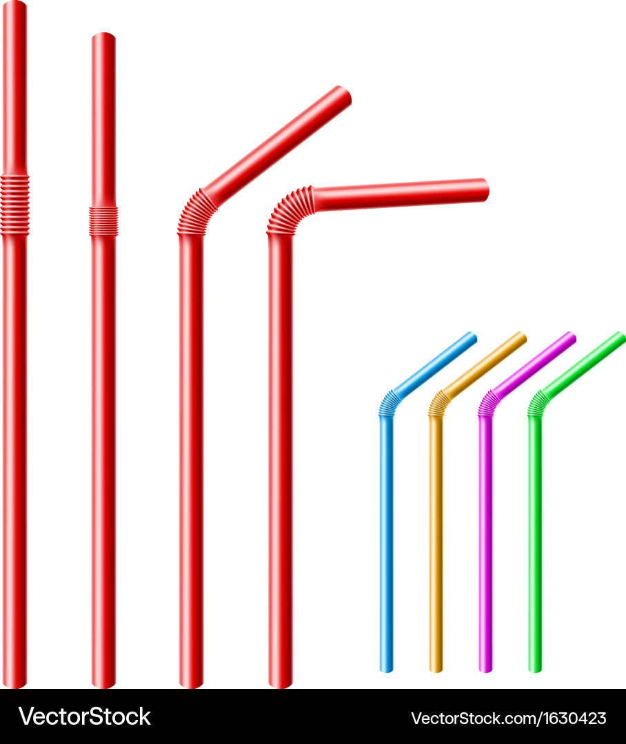 Drinking straw set Royalty Free Vector Image - VectorStock