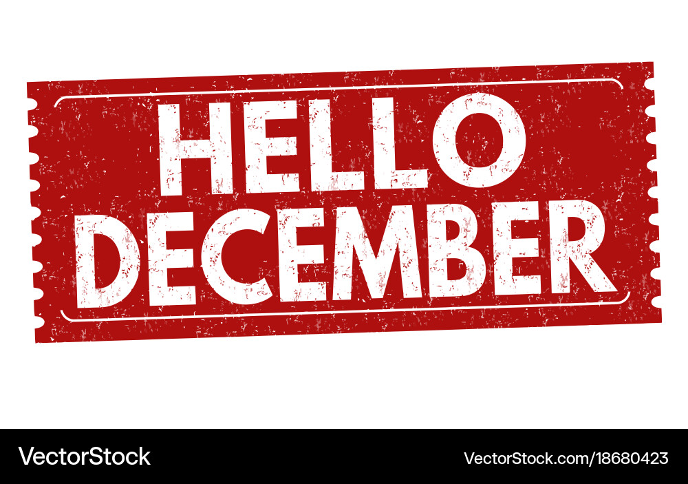 Grunge Rubber Stamp - Hello December Royalty Free Vector