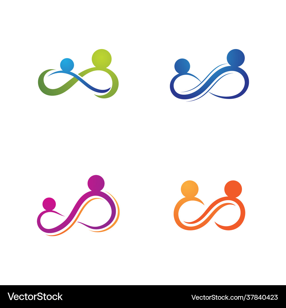 Infinity people family and community logo Vector Image