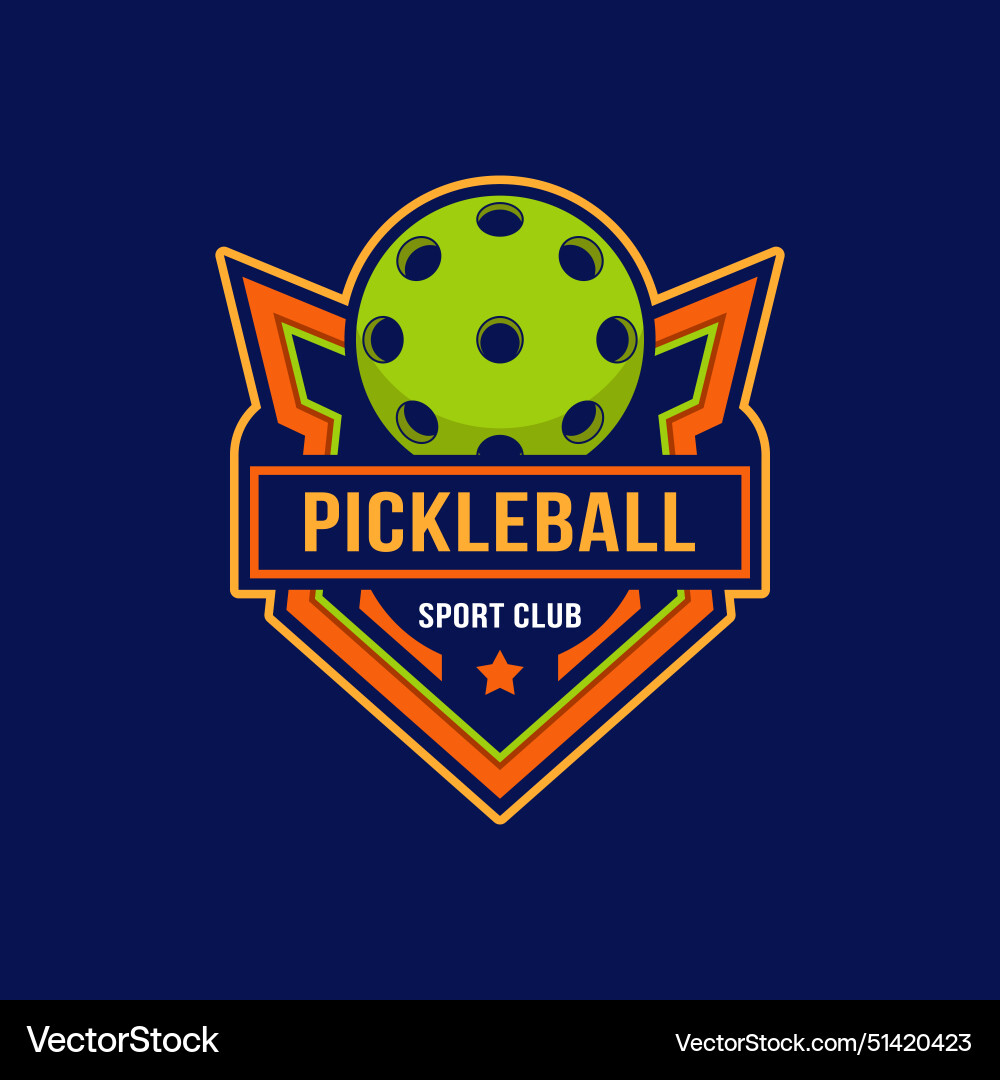 Pickleball logo badge template Royalty Free Vector Image