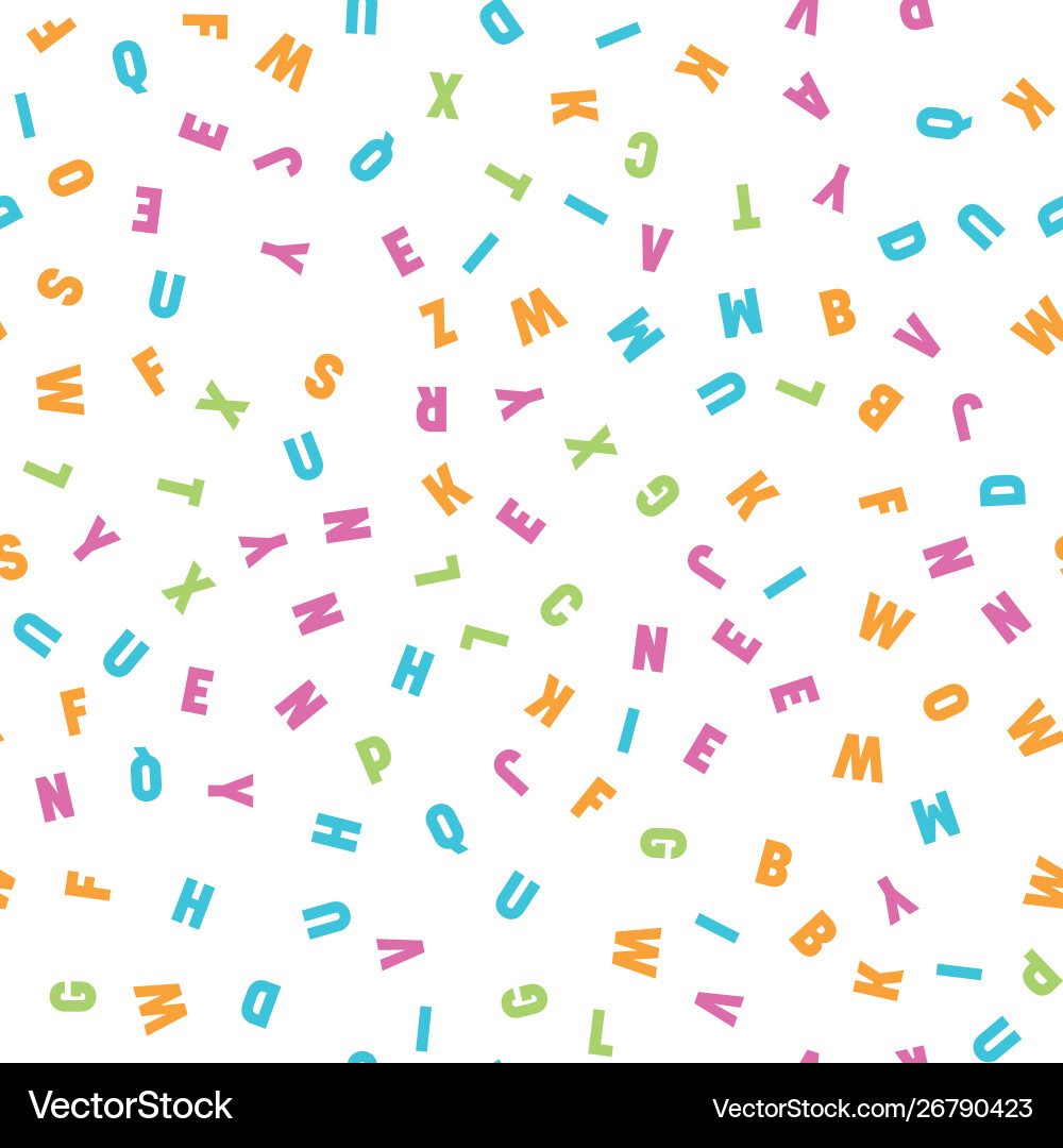 Seamless pattern colorful letters random order Vector Image