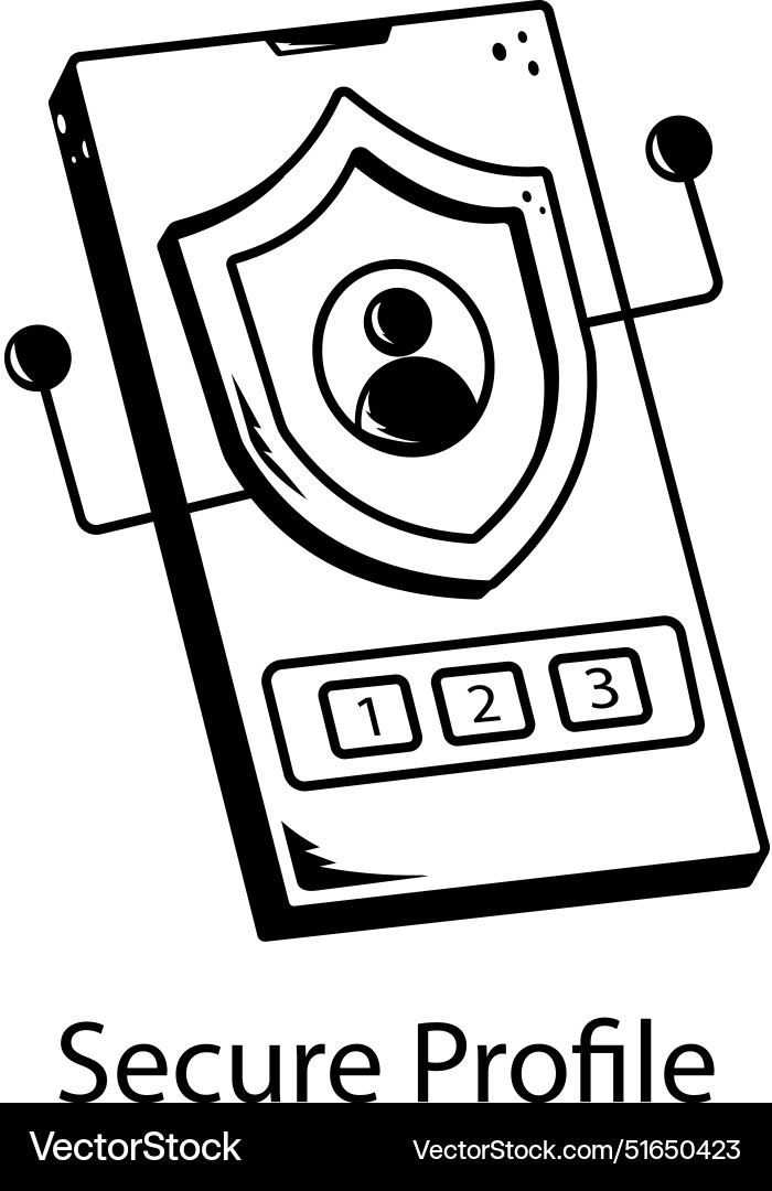 Secure profile Royalty Free Vector Image - VectorStock