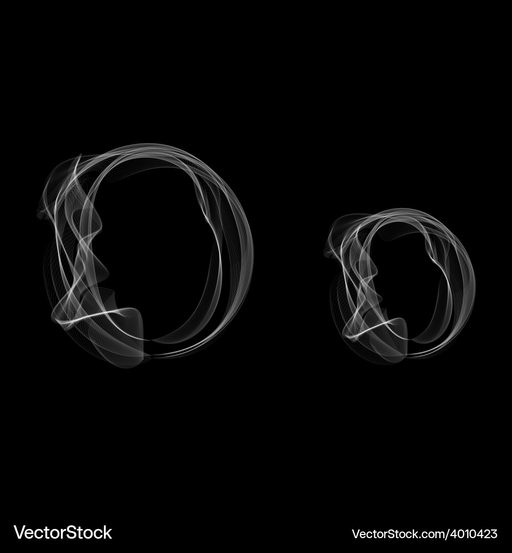 Smoke font letter o Royalty Free Vector Image - VectorStock