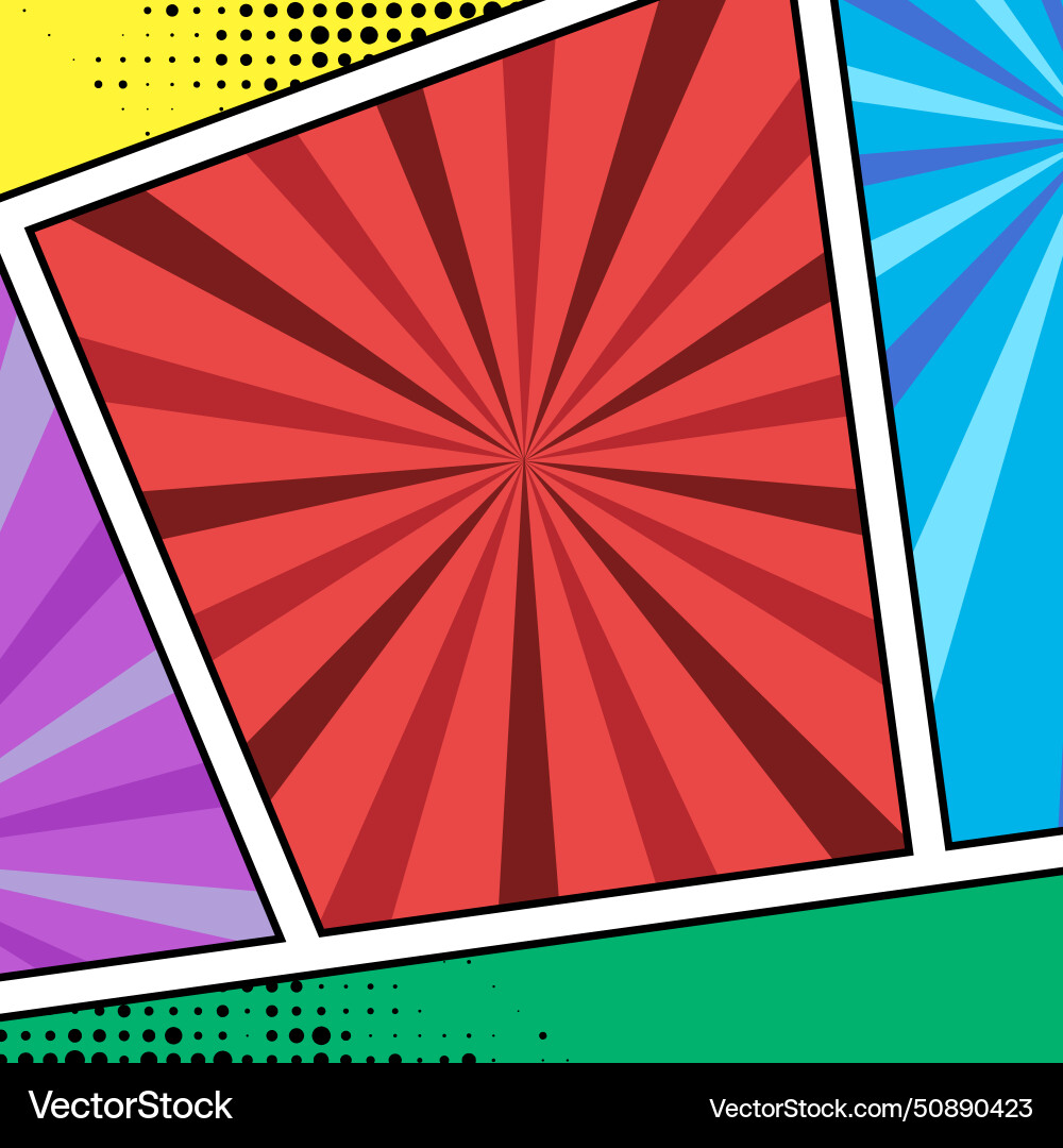 Square copy space comic book background template Vector Image