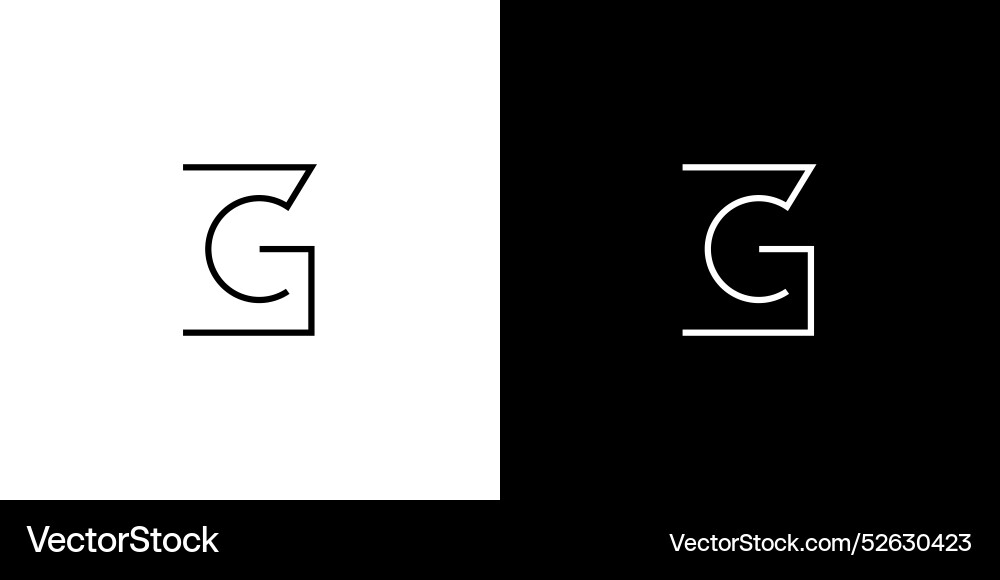 Unique and simple g logo design Royalty Free Vector Image