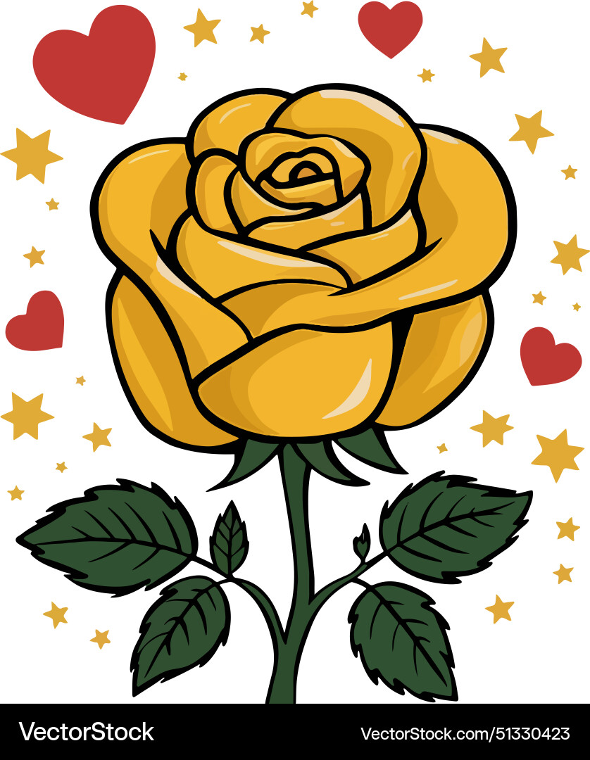 Yellow rose Royalty Free Vector Image - VectorStock