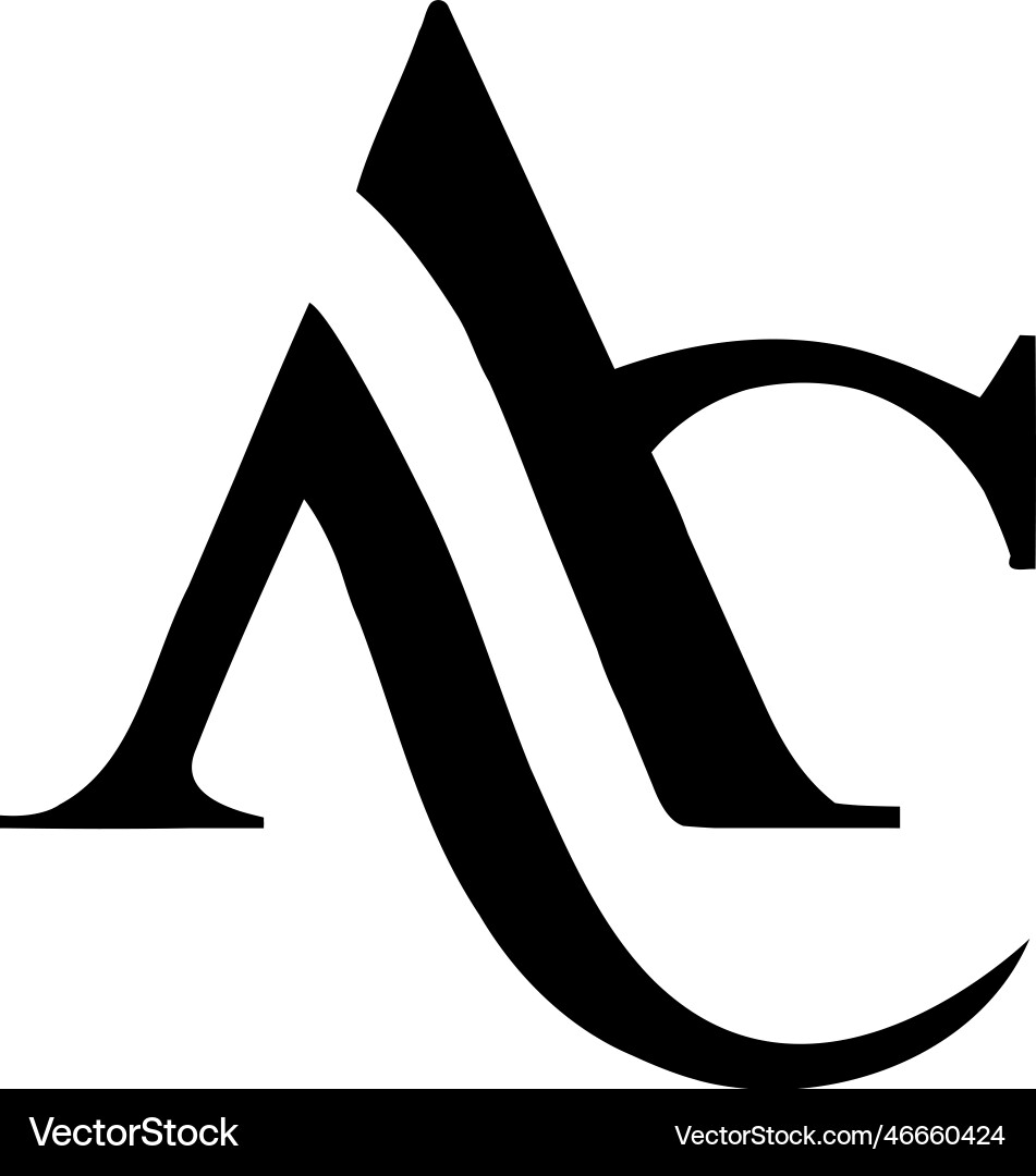 Ac initials logo design initial letter Royalty Free Vector