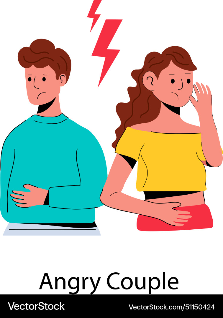 Angry couple Royalty Free Vector Image - VectorStock