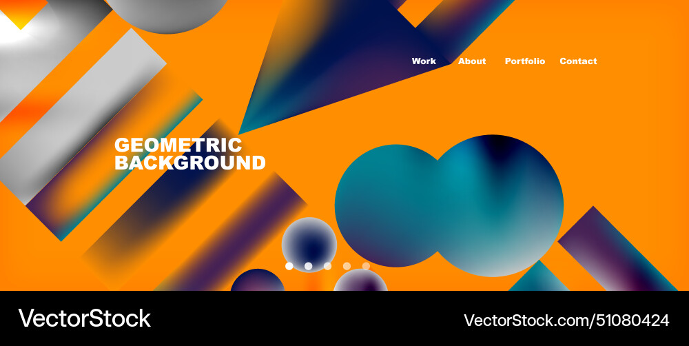 Colorful geometric art with circles and triangles Vector Image