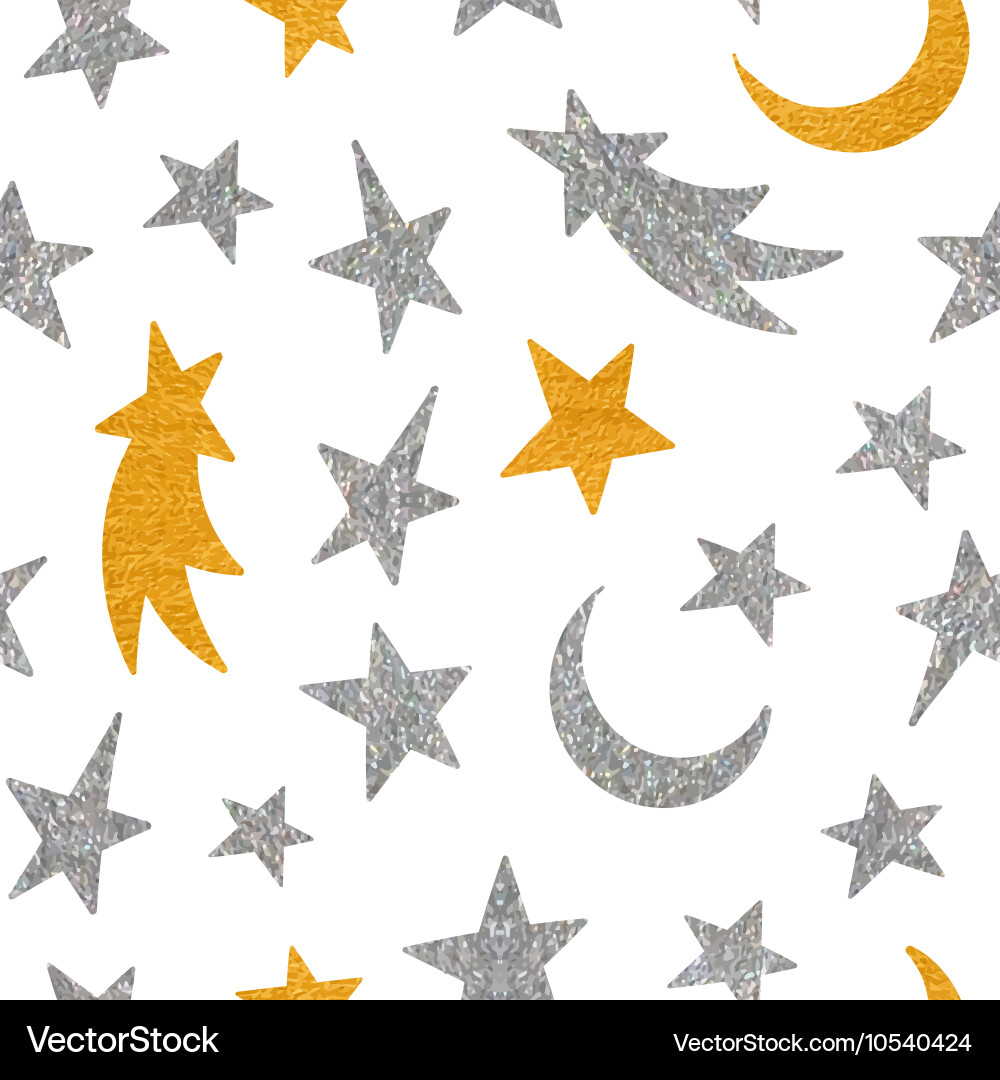 Cosmic Gold & Silver Starscape Royalty Free Vector Image