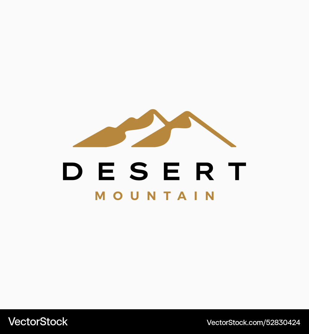 Desert mountain logo icon Royalty Free Vector Image