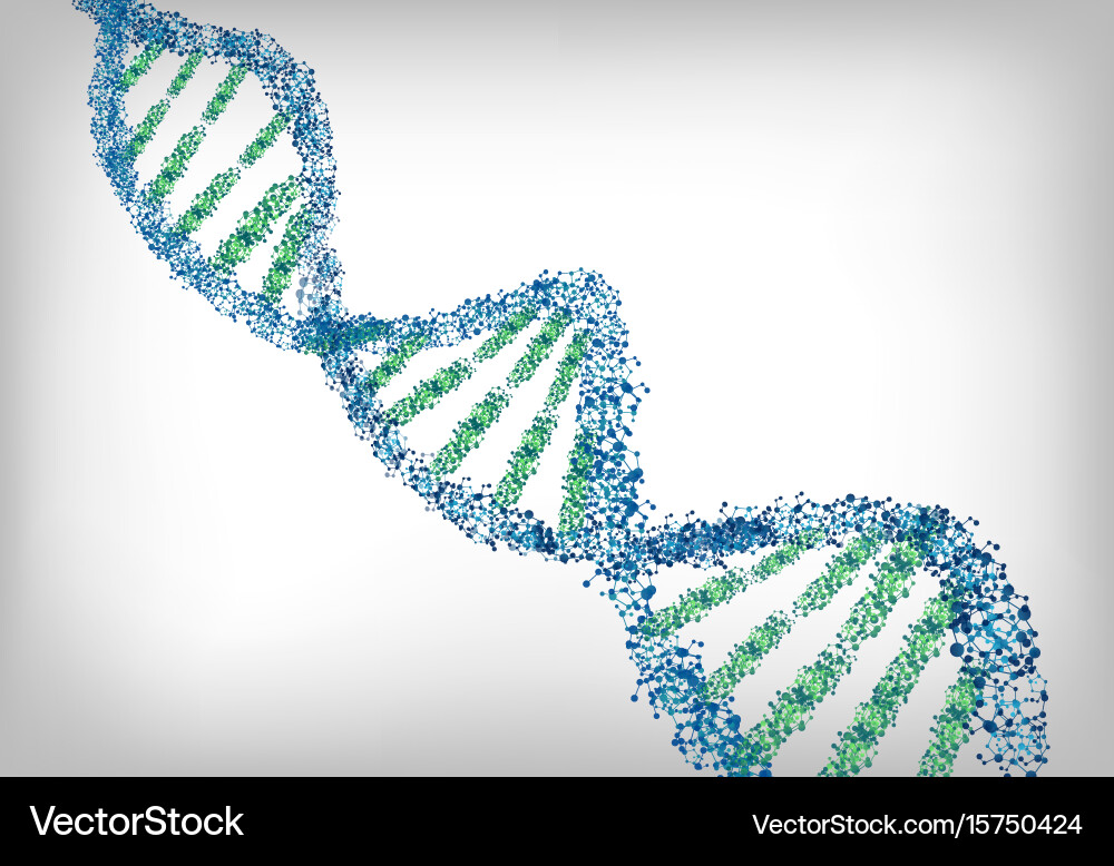 Dna green blue background Royalty Free Vector Image