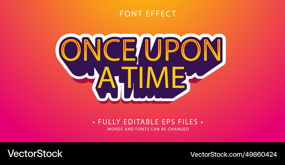 Editable sticker text effect Royalty Free Vector Image