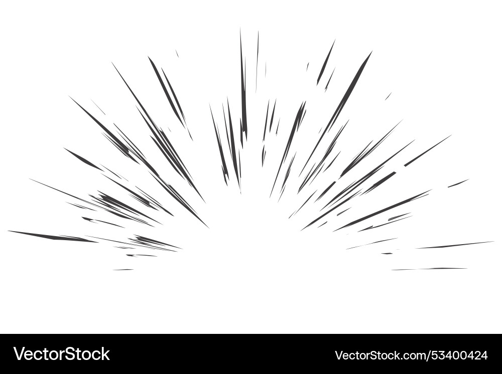 Explosion speed lines comic radial burst on white Vector Image