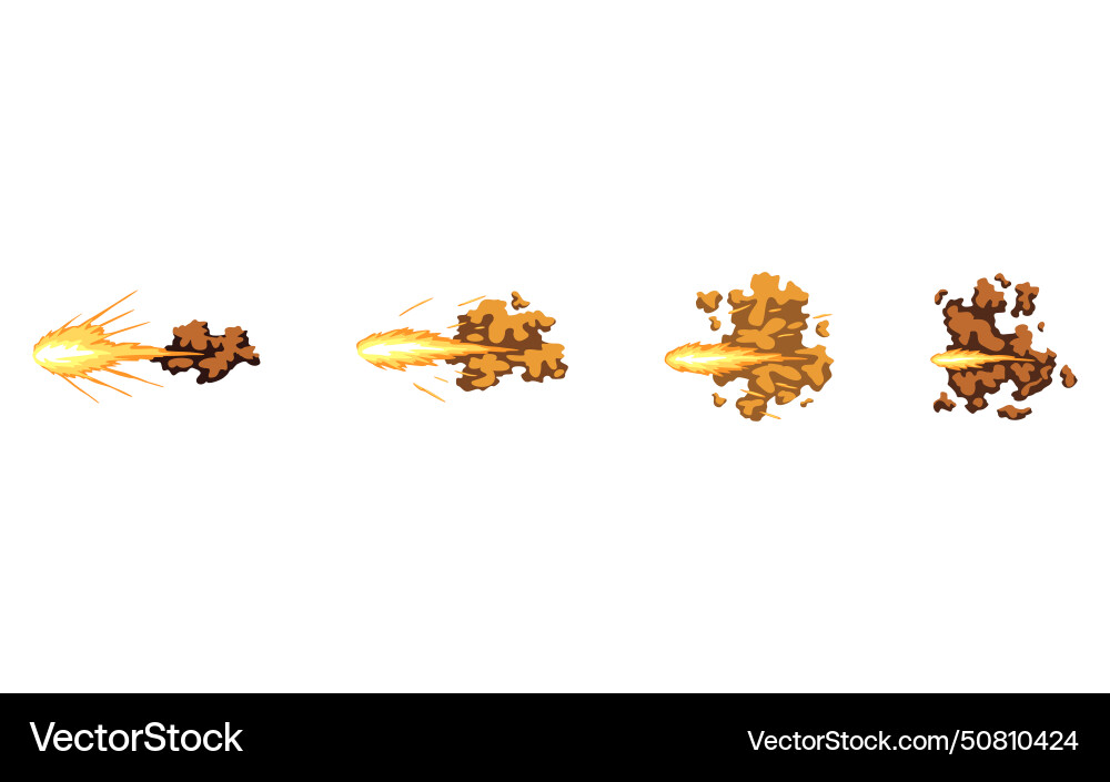 Gun flashes or gunshot animation collection Vector Image