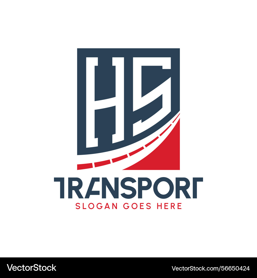 Letter hs transport logo design modern road Vector Image