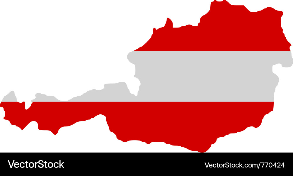 Map and flag of austria Royalty Free Vector Image