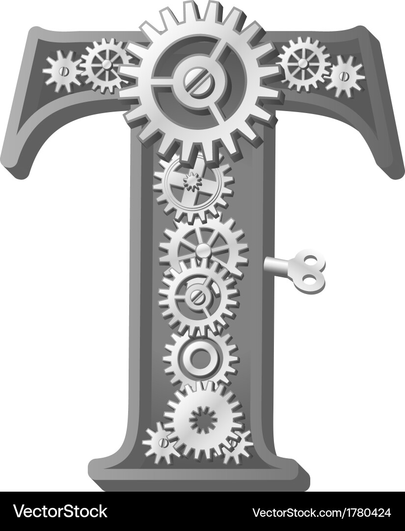 Mechanical alphabet Royalty Free Vector Image - VectorStock