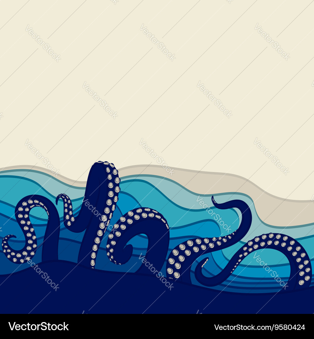 Ocean Tentacle Background Royalty Free Vector Image