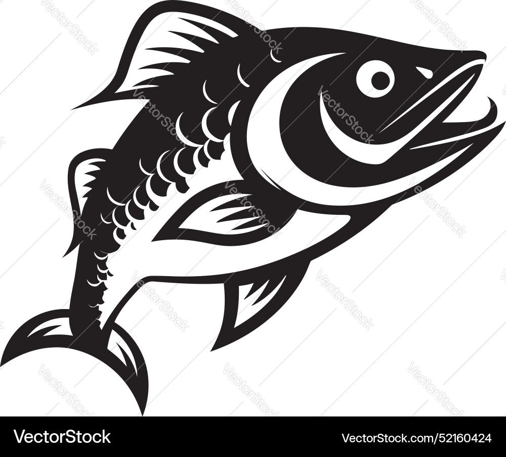 River reverence logo design with fish Royalty Free Vector