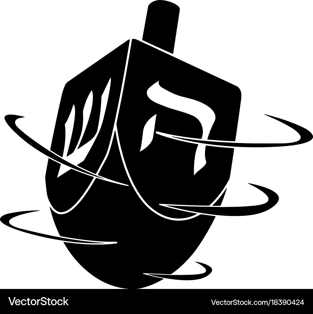 Spinning dreidel with letters for hanukkah Vector Image