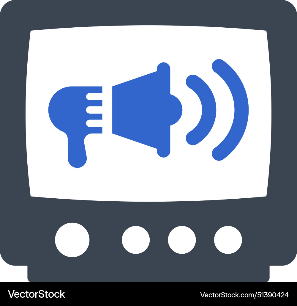 Television advertisement icon Royalty Free Vector Image