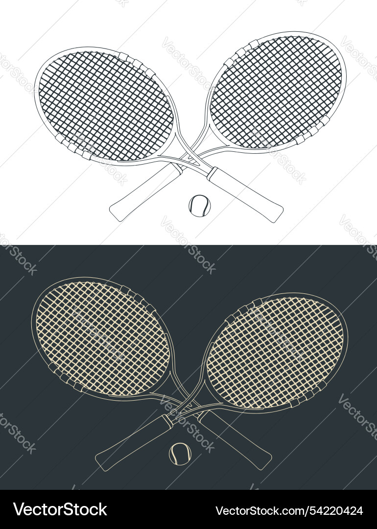 Tennis rackets and ball Royalty Free Vector Image