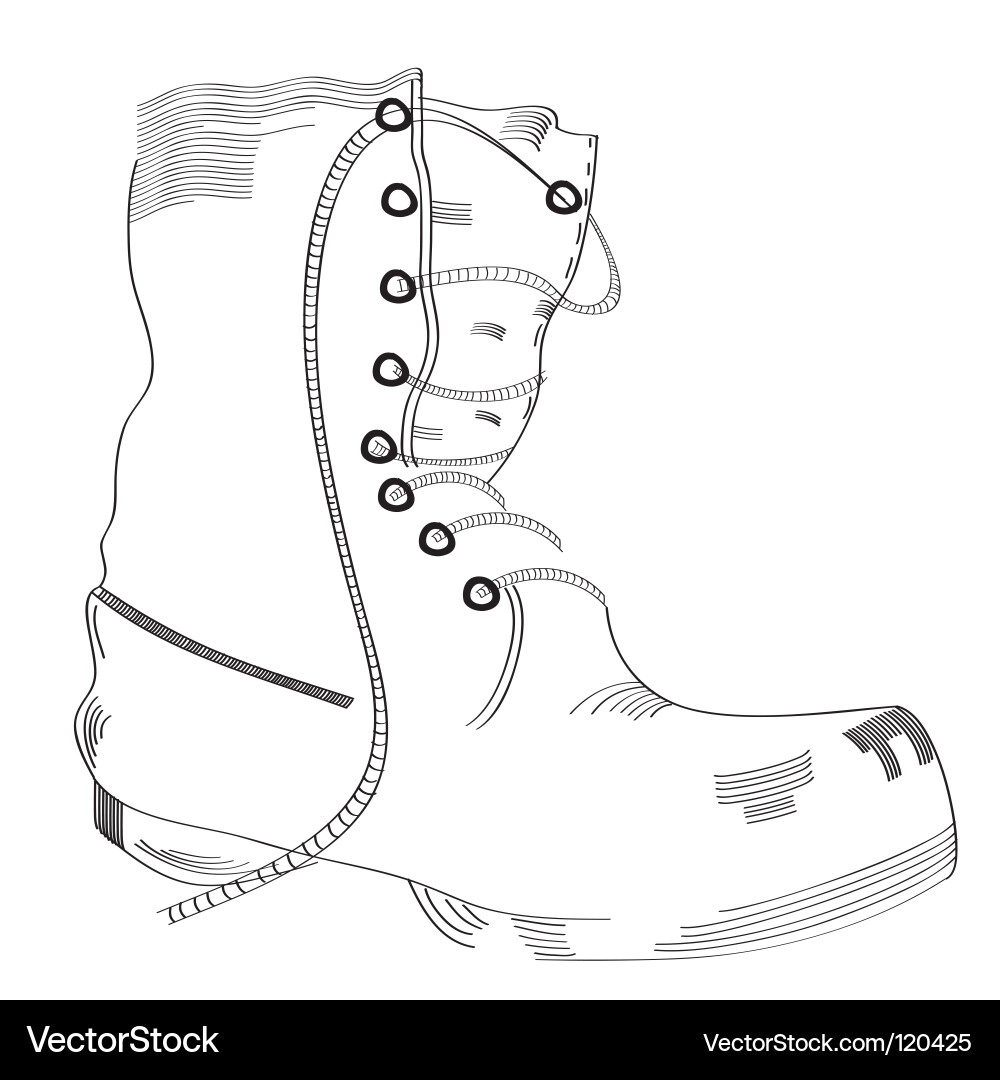 Boot sketch Royalty Free Vector Image - VectorStock