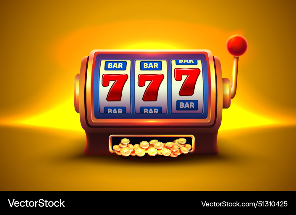 Casino slots machine winner jackpot fortune Vector Image