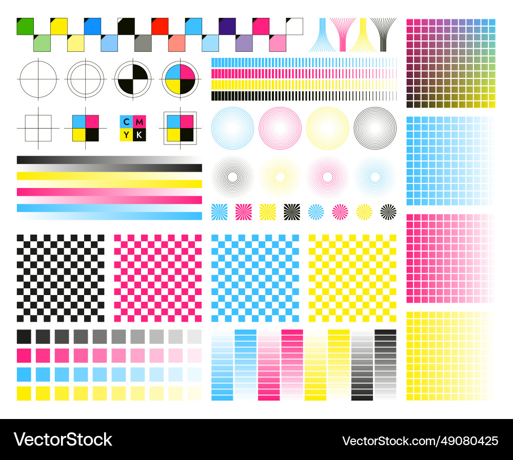 CMYK Calibration Marks & Swatches Royalty Free Vector