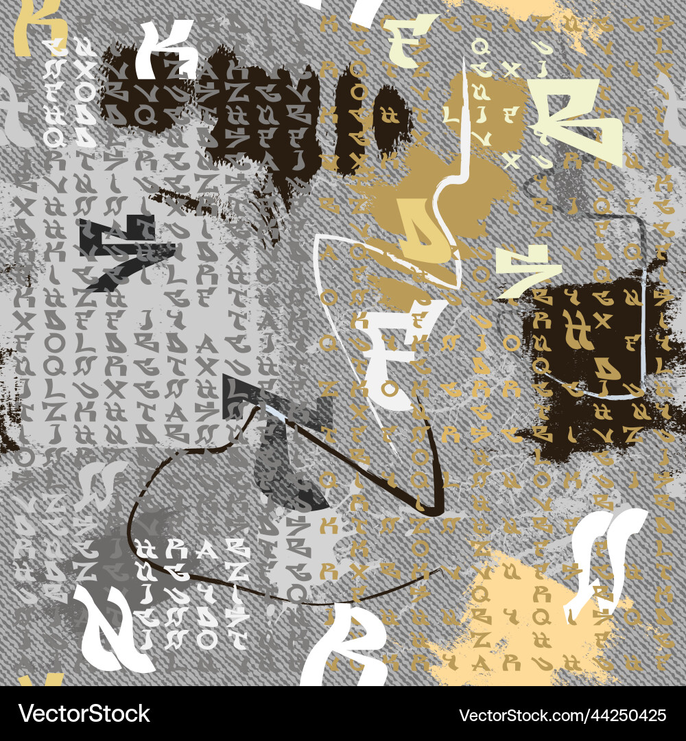 Creative letters seamless pattern english abc Vector Image