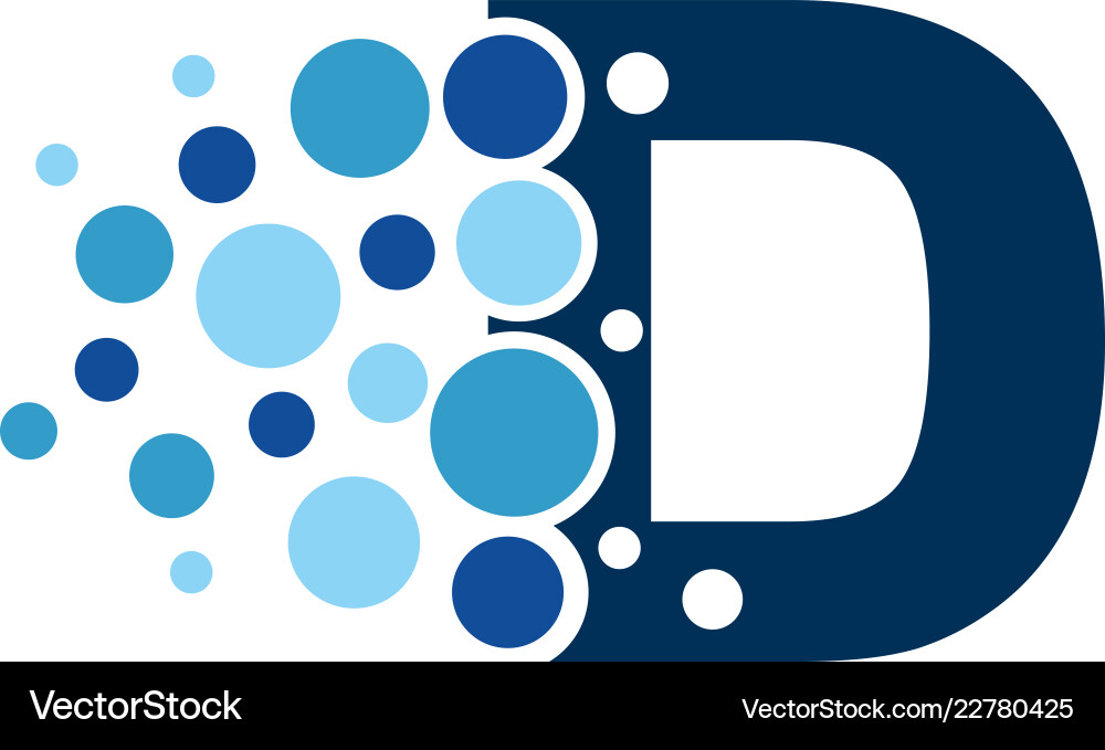 D letter pixel logo icon design Royalty Free Vector Image