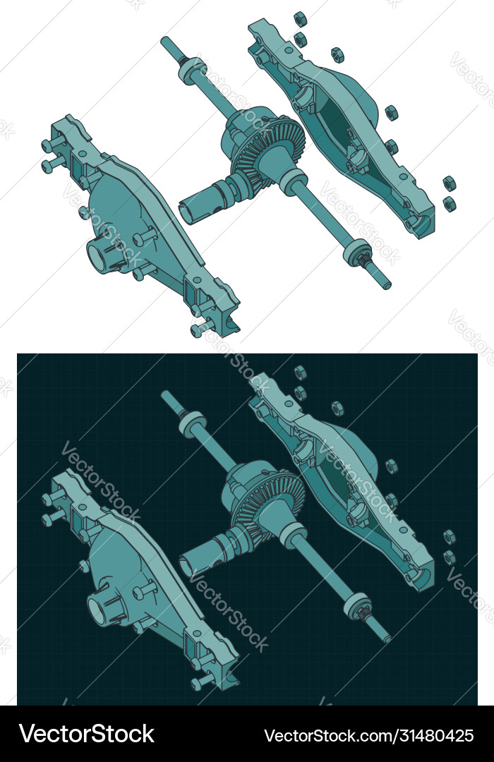 Differential isometric color drawings Royalty Free Vector