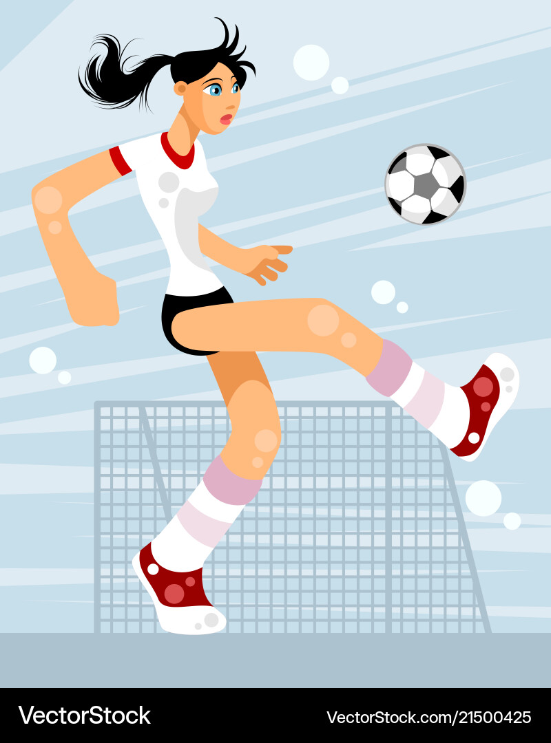 Female football player Royalty Free Vector Image