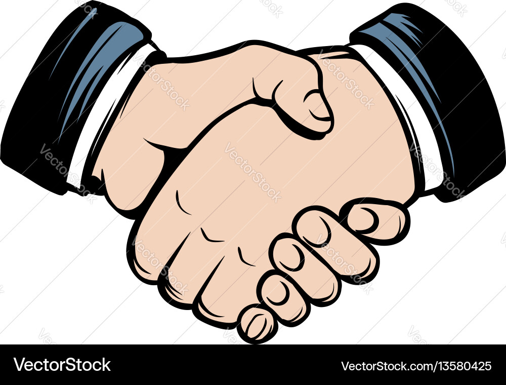 Handshake icon cartoon Royalty Free Vector Image