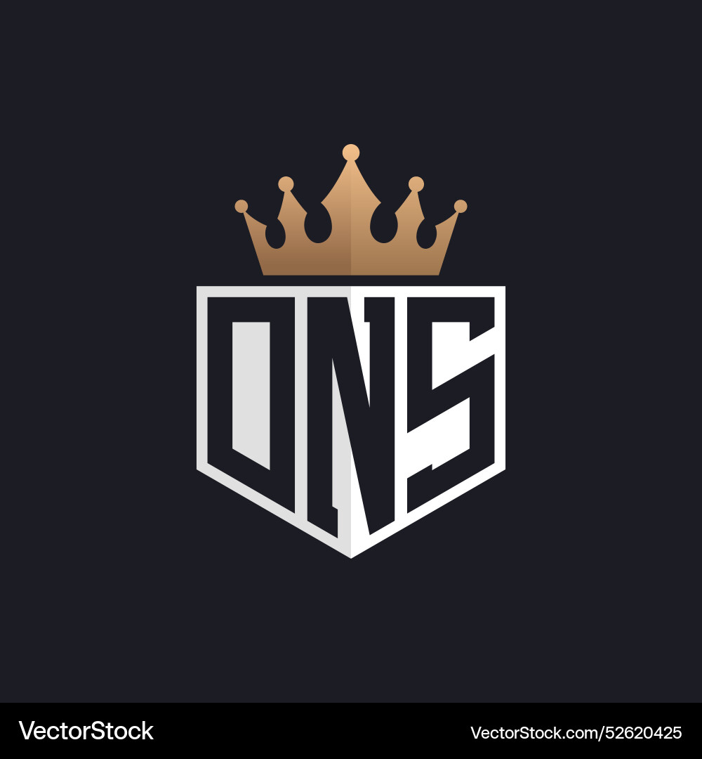 Luxury dns logo with crown elegant initials Vector Image