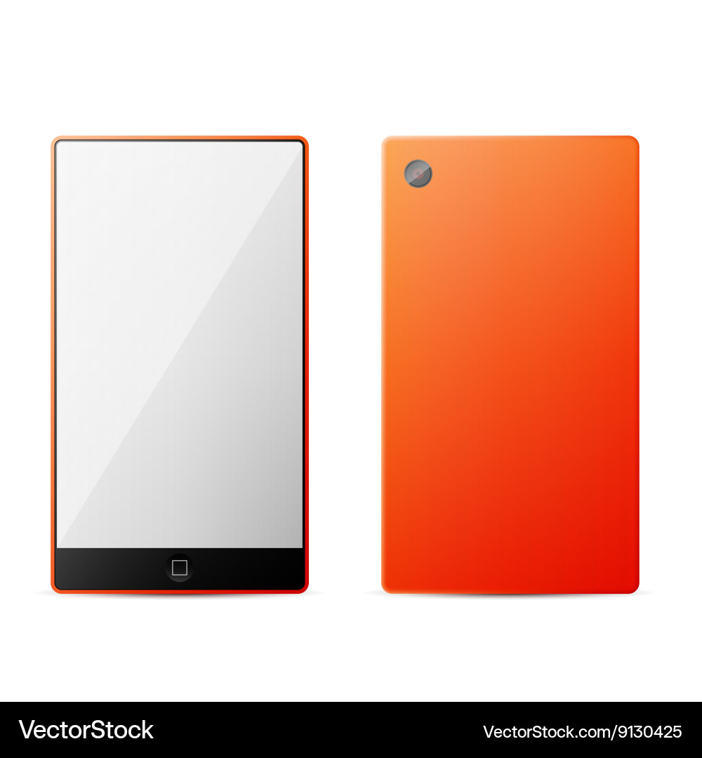 Orange perfectly detailed modern smart phone Vector Image