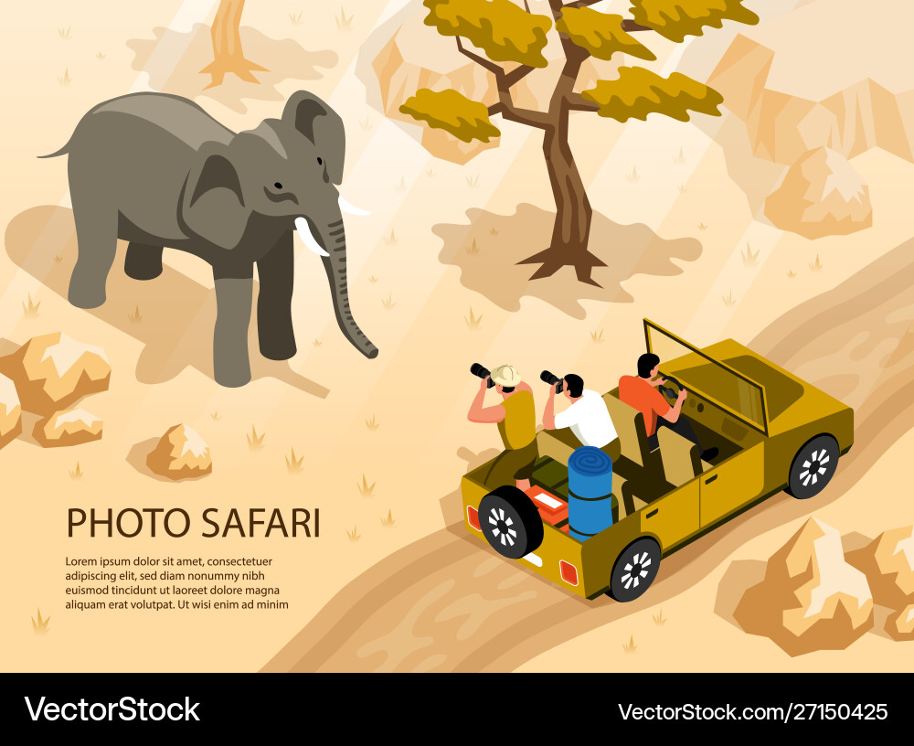 Photo safari Royalty Free Vector Image - VectorStock