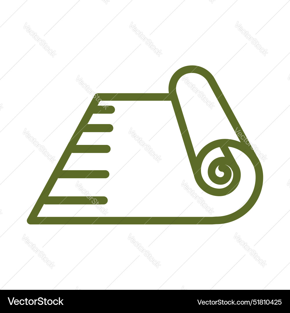 Simple minimalist rolled carpet or paper line Vector Image
