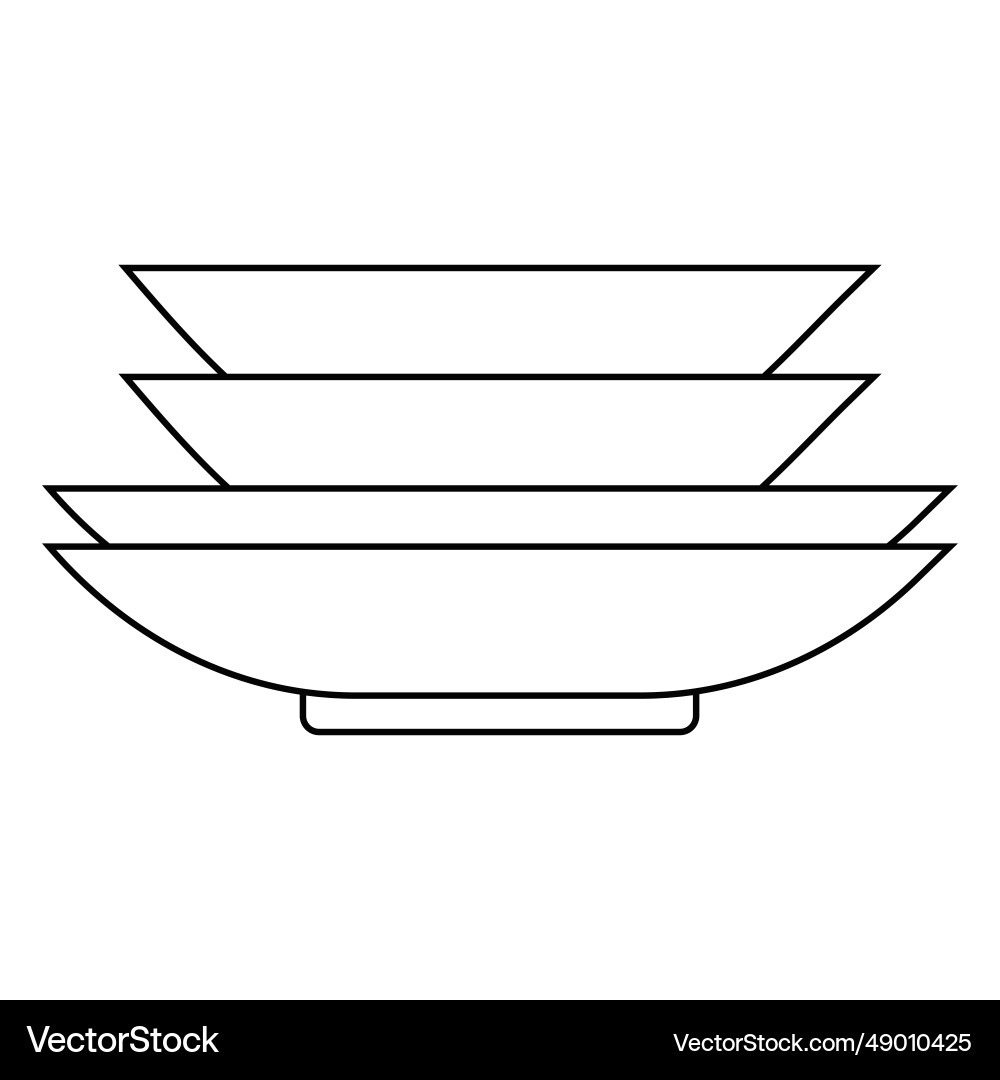 Stack of plates stroke Royalty Free Vector Image