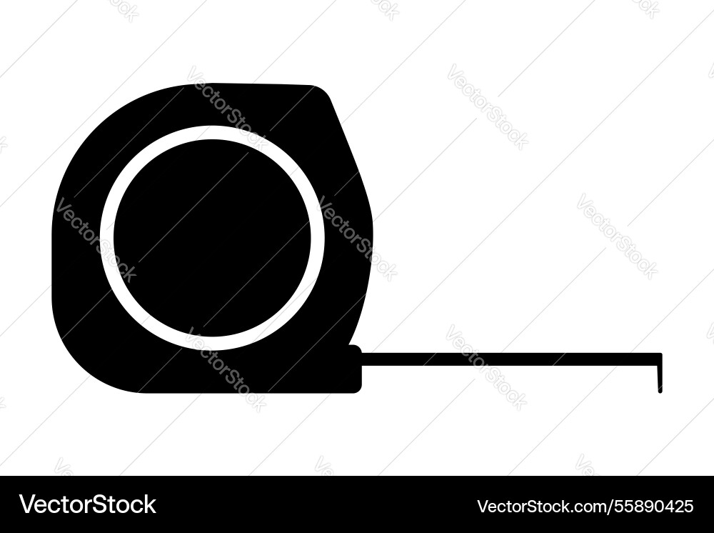 Tape measure silhouette icon symbol Royalty Free Vector